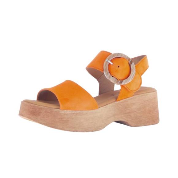 Gabor | Shoes | New Gabor Womens Suede Wedge Sandals In Clementine ...